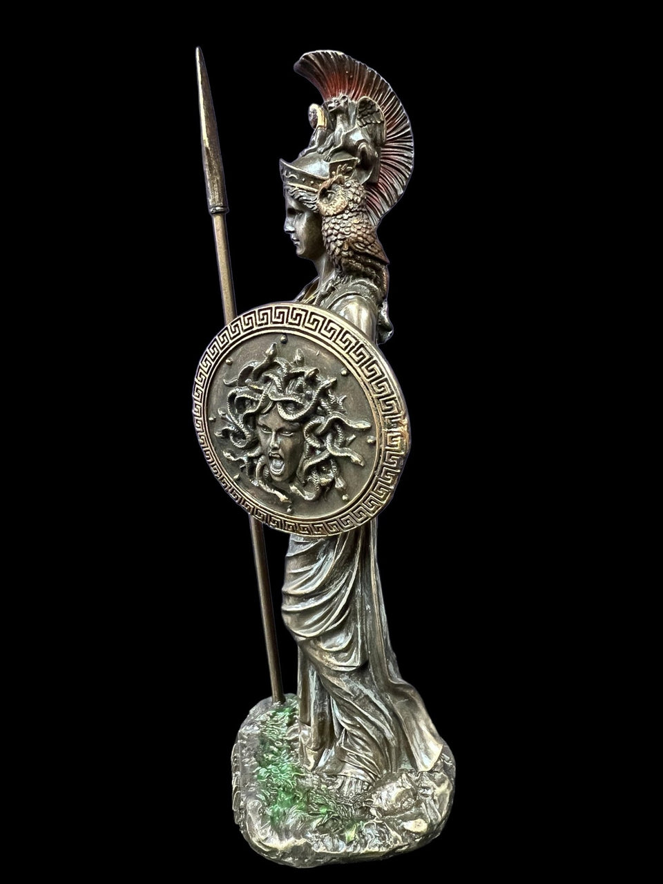 Athena Greek Goddess of Wisdom Statue, Shield & Owl | Veronese Design ...