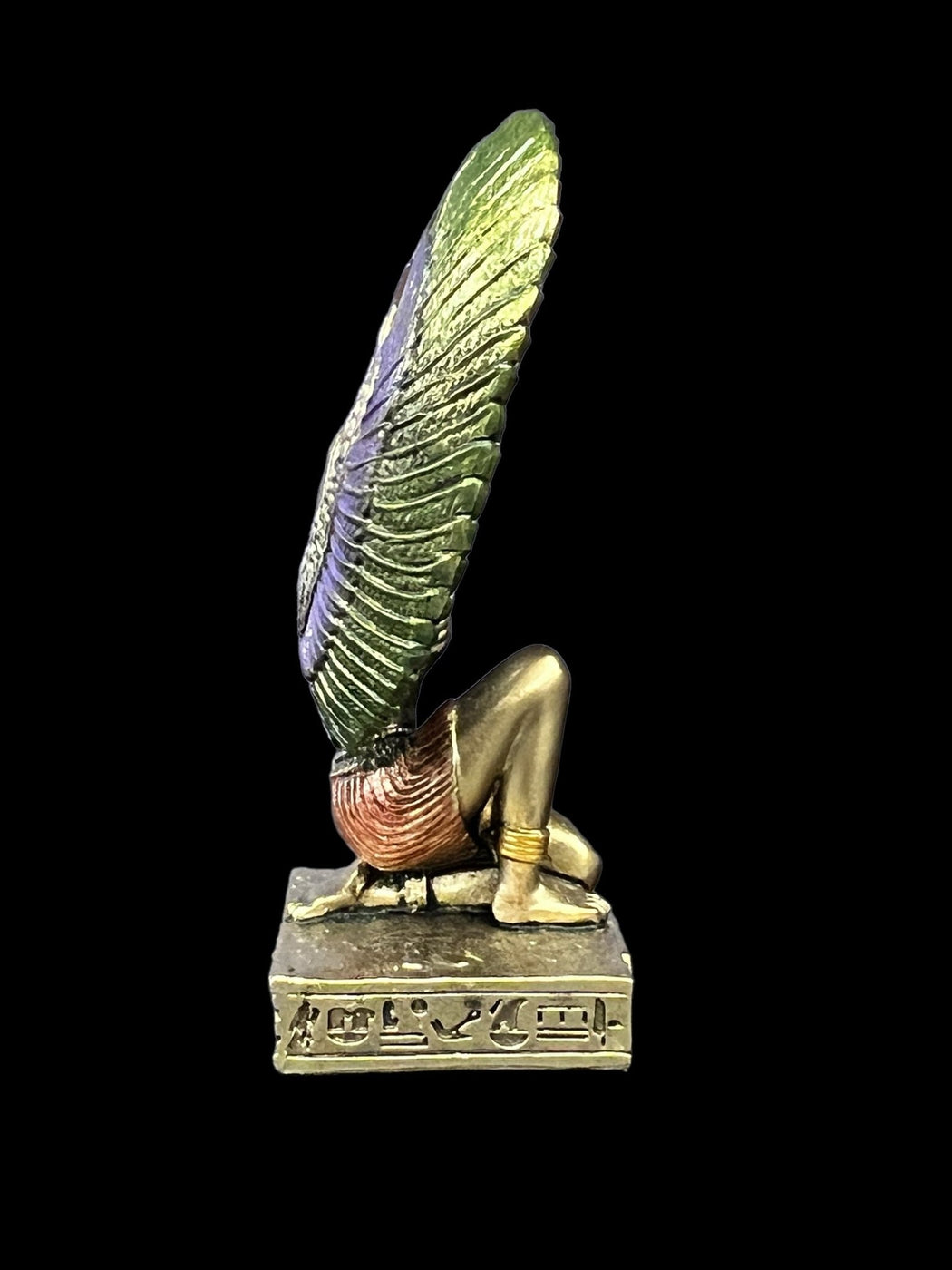 Isis, Egyptian Goddess, Kneeling with Wings Outspread, Miniature Statue ...