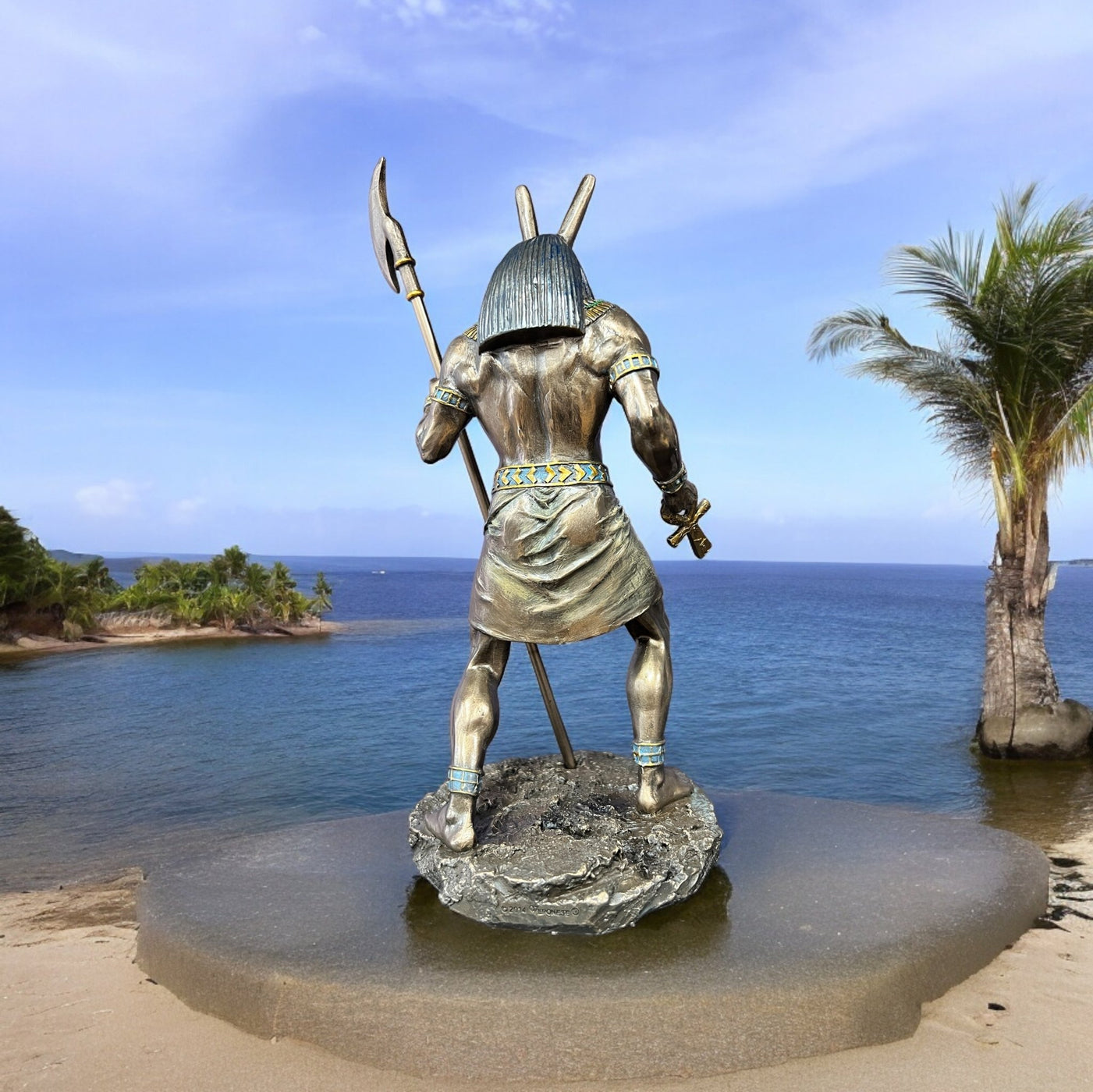 Seth/Set, Egyptian God, Holding Ankh and Scepter Statue Veronese Desig ...